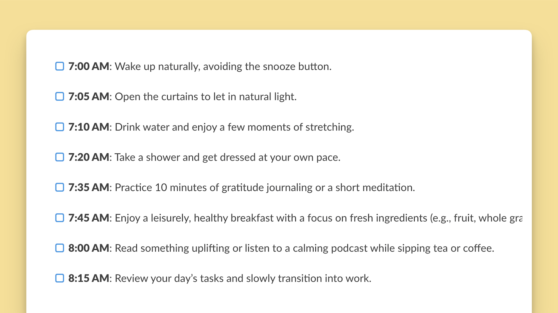 Transform your mornings with this simple morning routine checklist