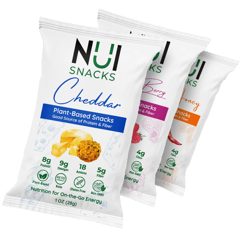 NUI Snacks - Plant-Based Protein Snacks with 7g Protein, 9g Omega Fatty ...