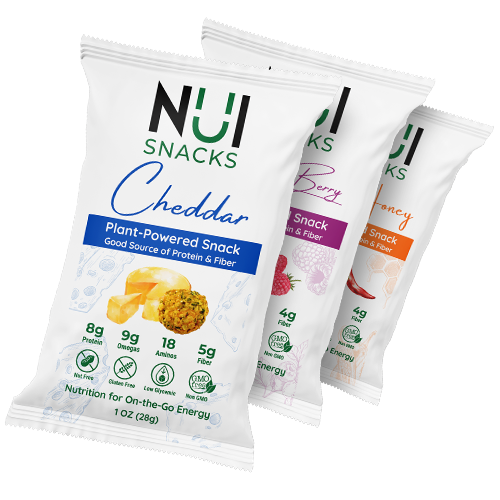 NUI Snacks - Plant-Based Protein Snacks with 7g Protein, 9g Omega Fatty ...
