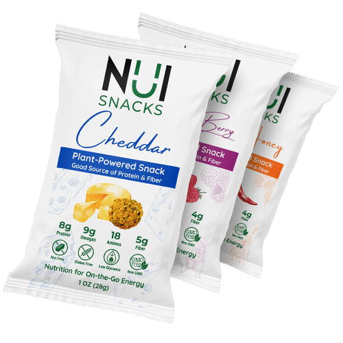 NUI Snacks - Plant-Based Protein Snacks with 7g Protein, 9g Omega Fatty ...