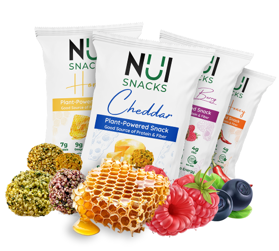 NUI Snacks - Plant-Based Protein Snacks with 7g Protein, 9g Omega Fatty ...