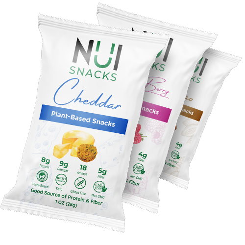NUI Snacks - Plant-Based Protein Snacks with 7g Protein, 9g Omega Fatty ...
