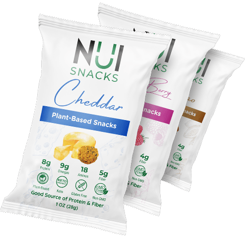 NUI Snacks - Plant-Based Protein Snacks with 7g Protein, 9g Omega Fatty ...
