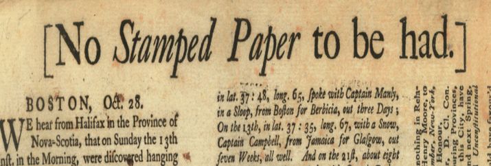 ‘No Stamped Paper to be Had’: The Stamp Act 250 Years Later | New-York ...