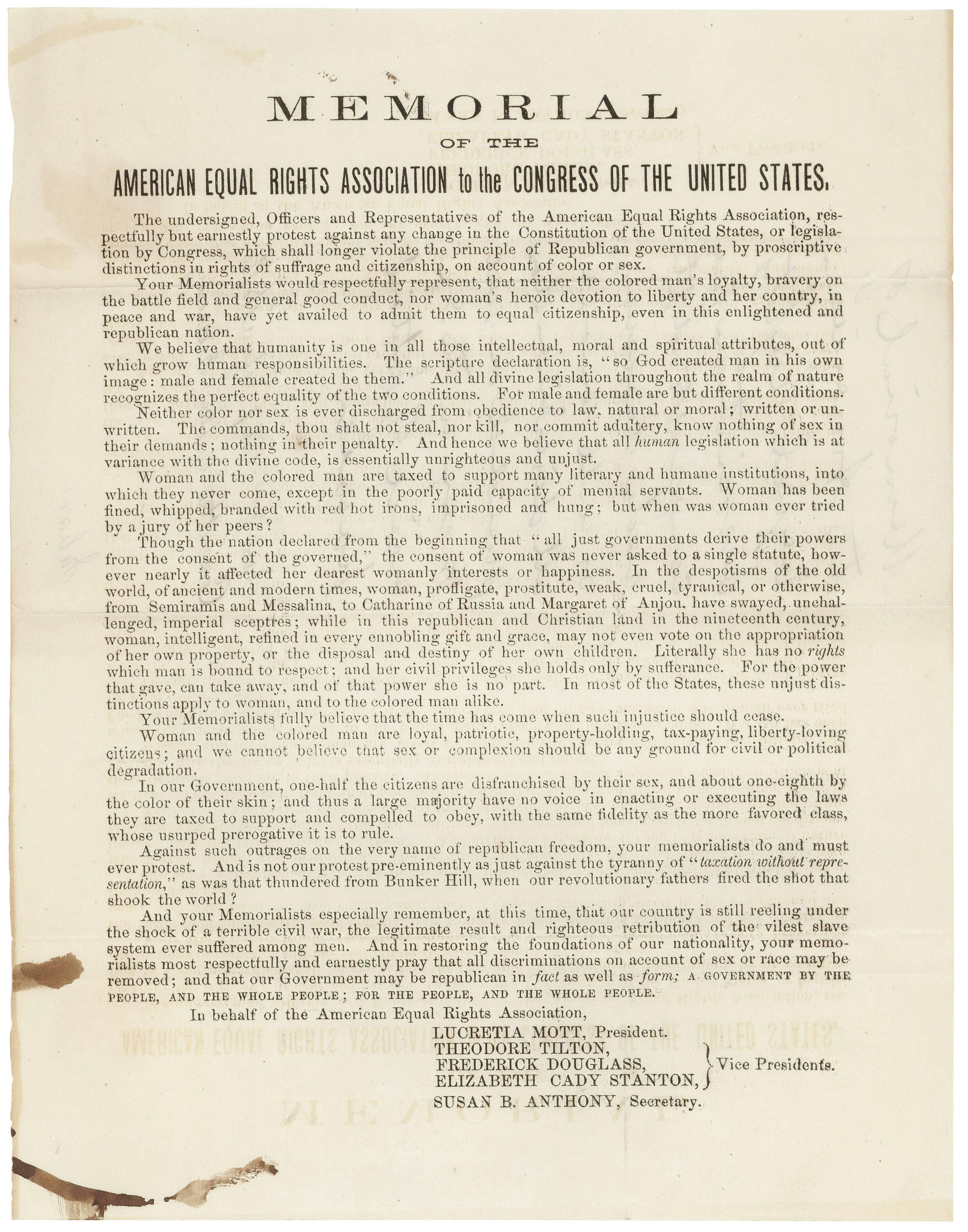 The American Equal Rights Association and the Battle for the Vote | The ...