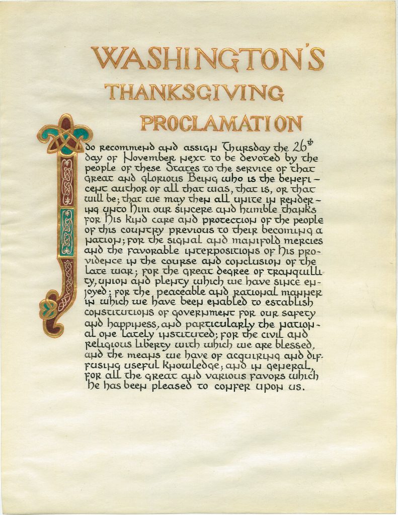 George Washington Thanksgiving Proclamation Proclamation