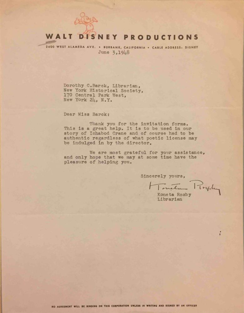 Important Walt Disney Letter