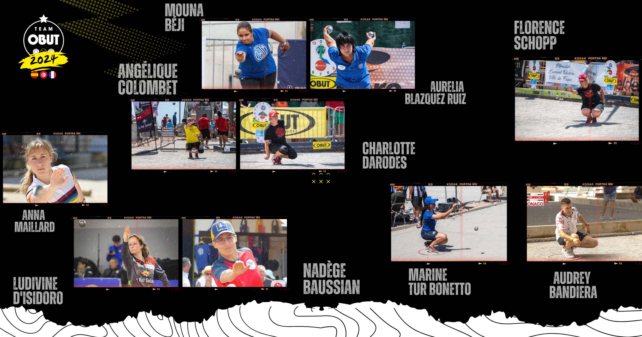 Joueurs et joueuses de pétanque soutenu(e)s par Obut