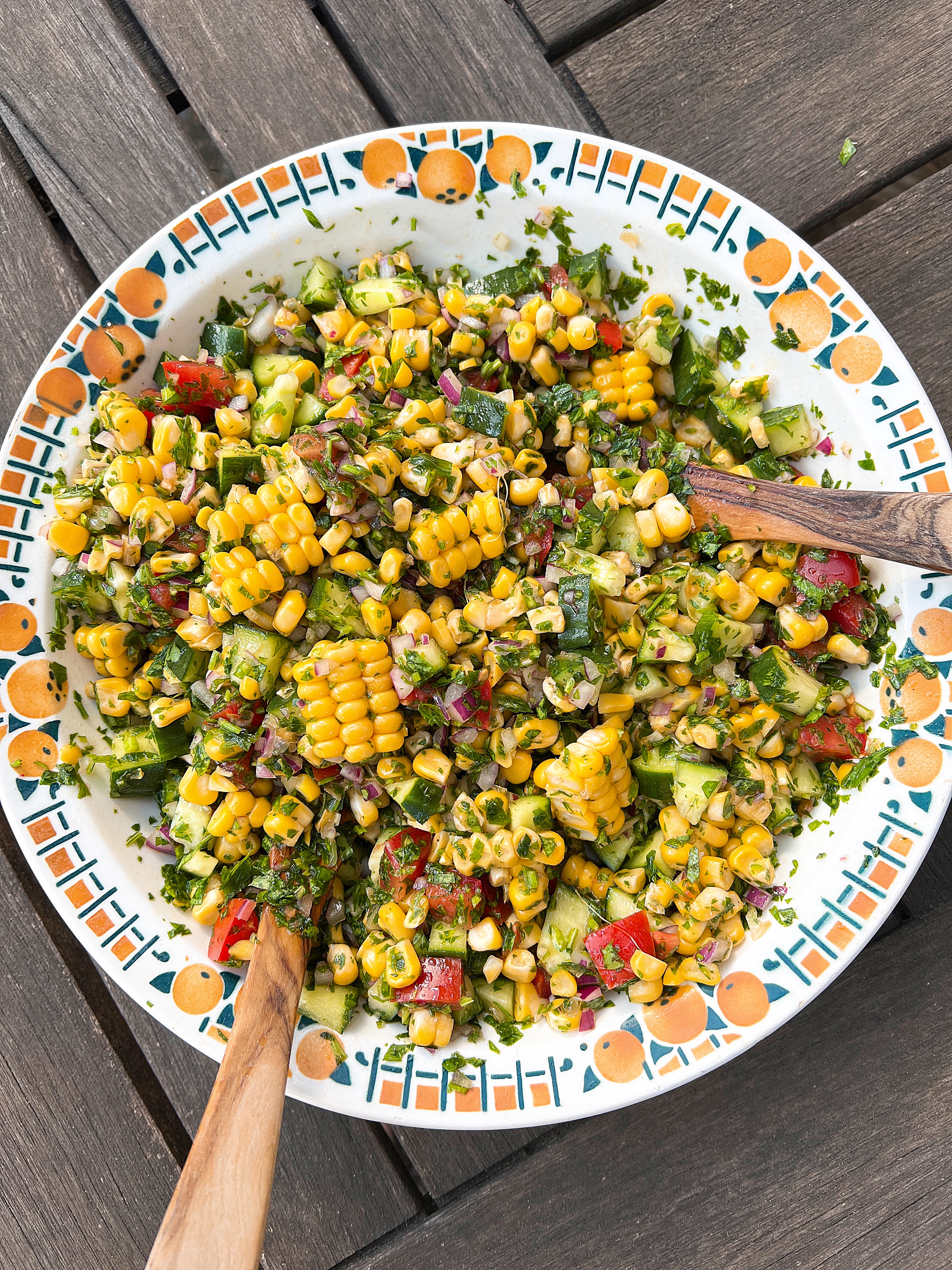 Fresh Corn Salad with Lime and Coriander Dressing | Oddbox