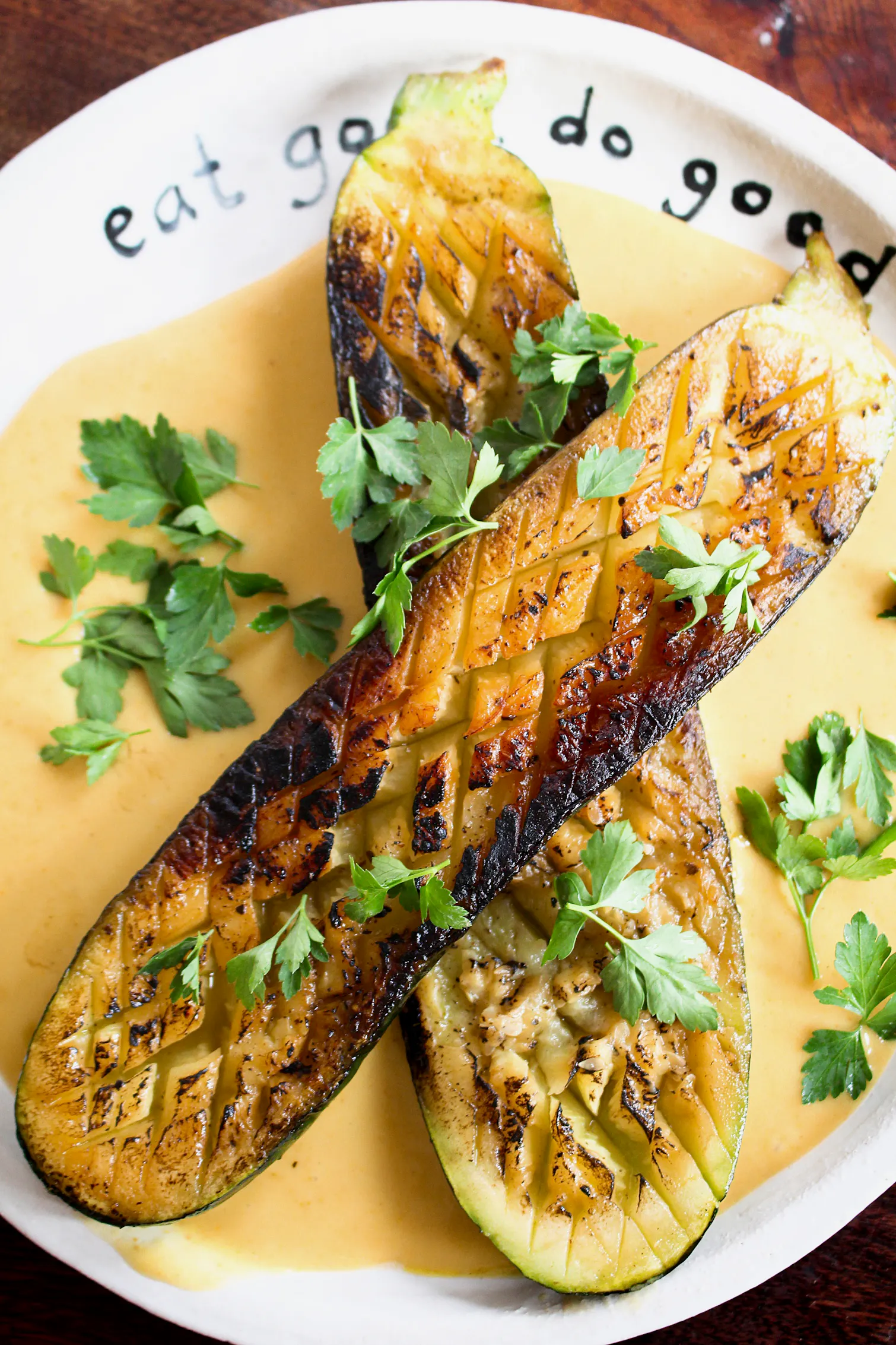 Grilled Courgettes with White Bean Puree