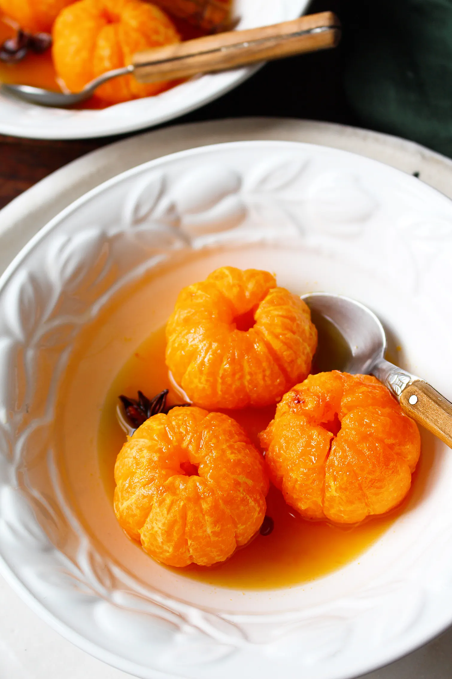 Baked Clementines with Vanilla Syrup