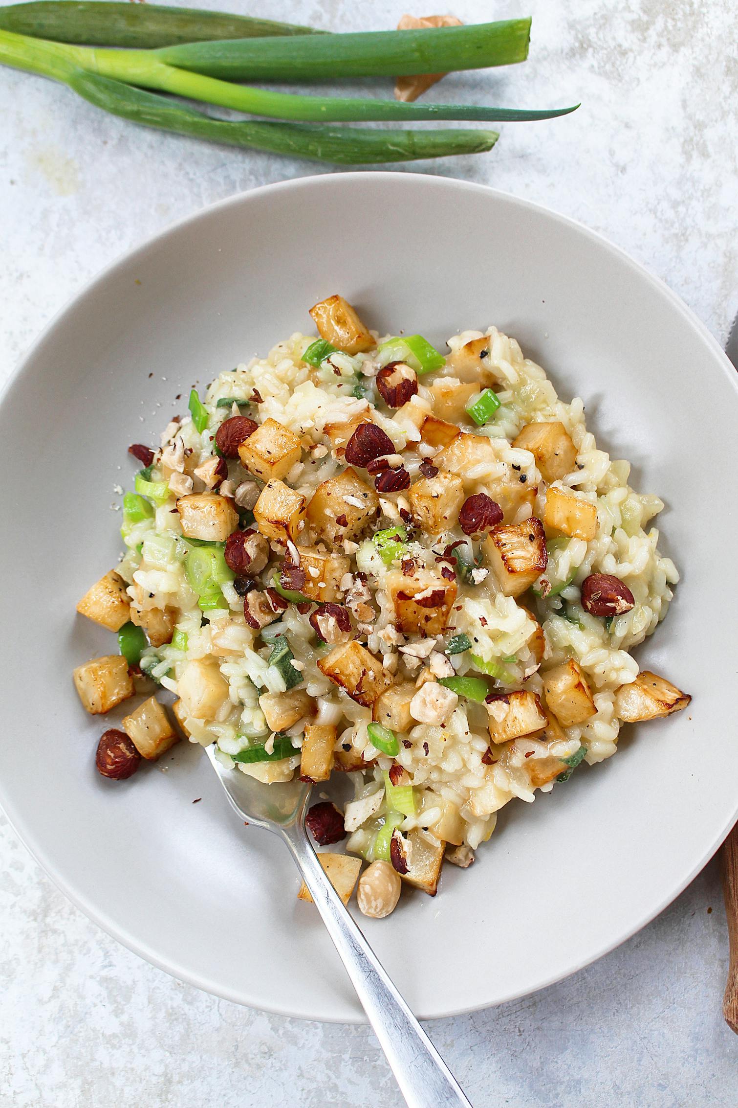 Celeriac, Sage and Hazelnut Risotto