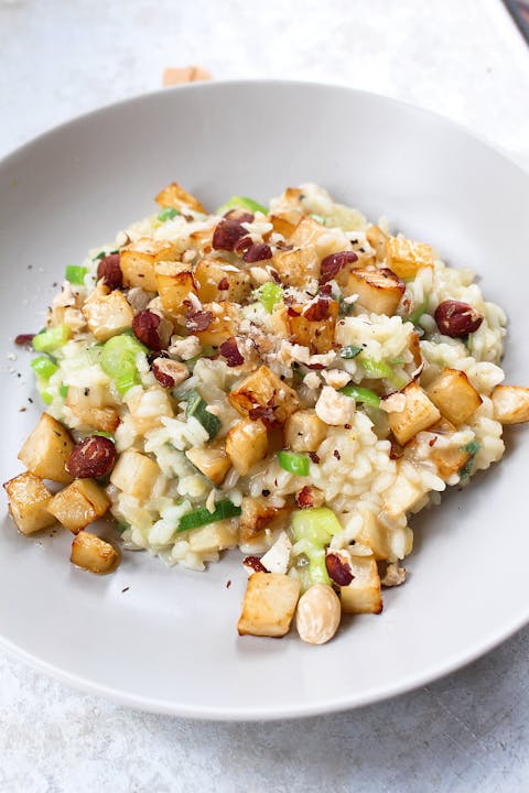 Celeriac Sage Hazelnut Risotto