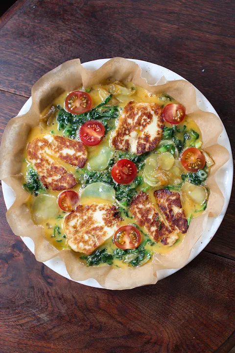 Cheesy Spring Green Frittata