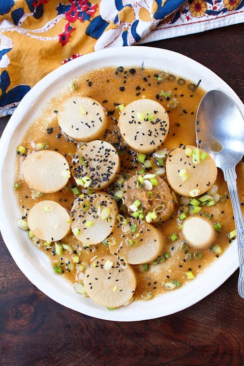 Miso Braised Mooli Radish
