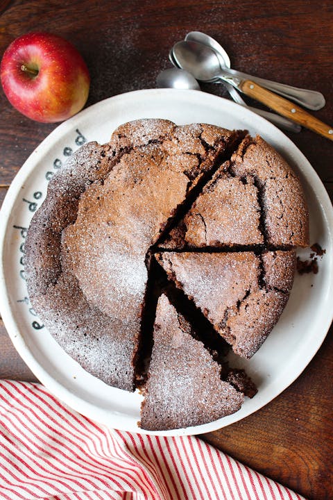 Flourless Chocolate and Apple Compote Cake