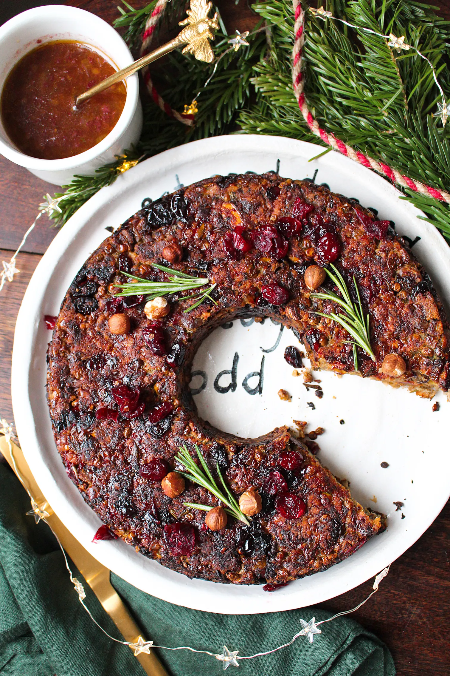 Aubergine Nut Roast with Onion Gravy