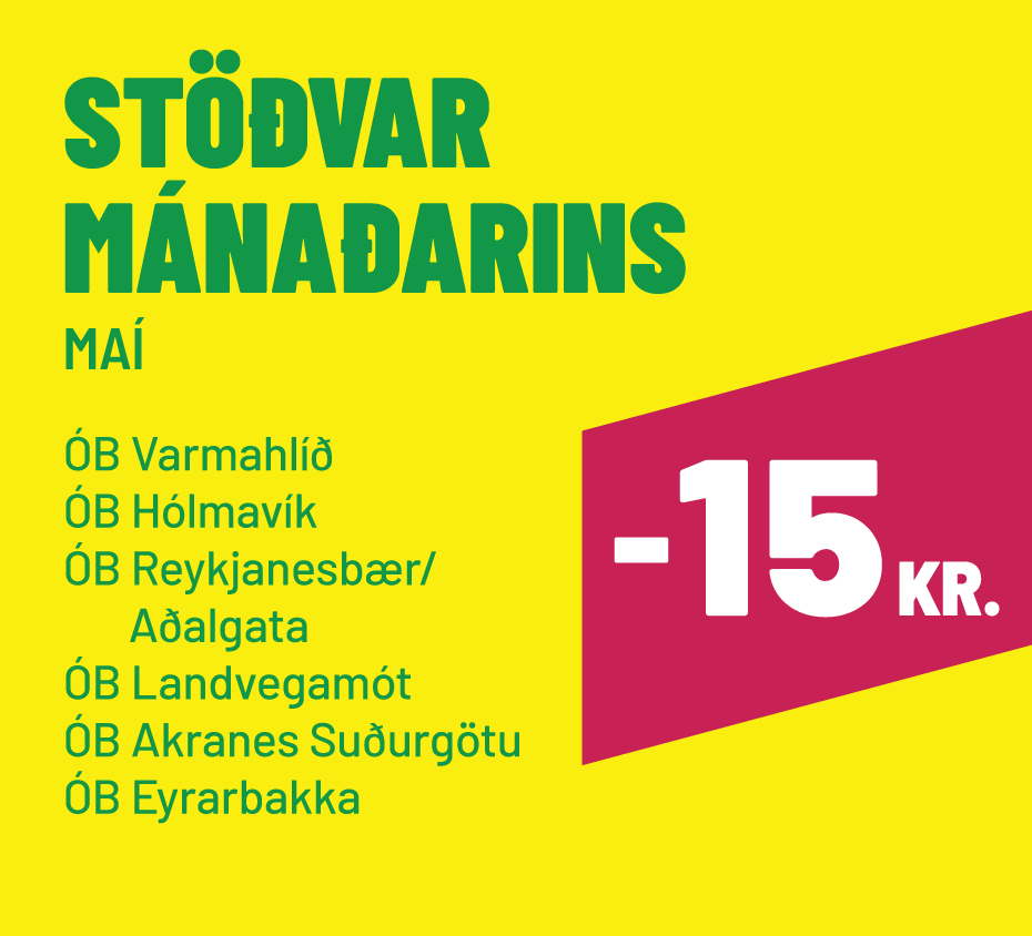ÓB Bensín | Verið velkomin á hinar fjölmörgu ÓB stöðvar um land allt
