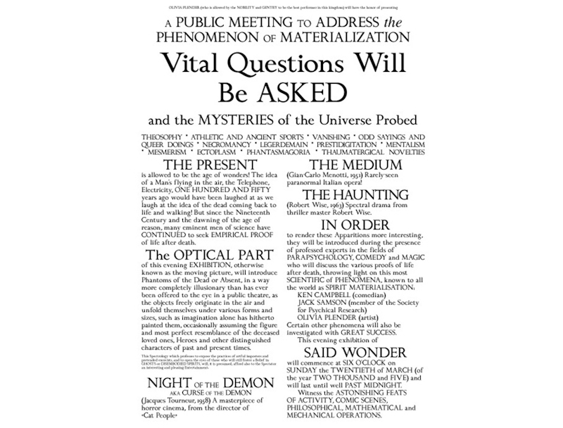 A Public Meeting to Address the Phenomenon of Materialisation – Olivia ...