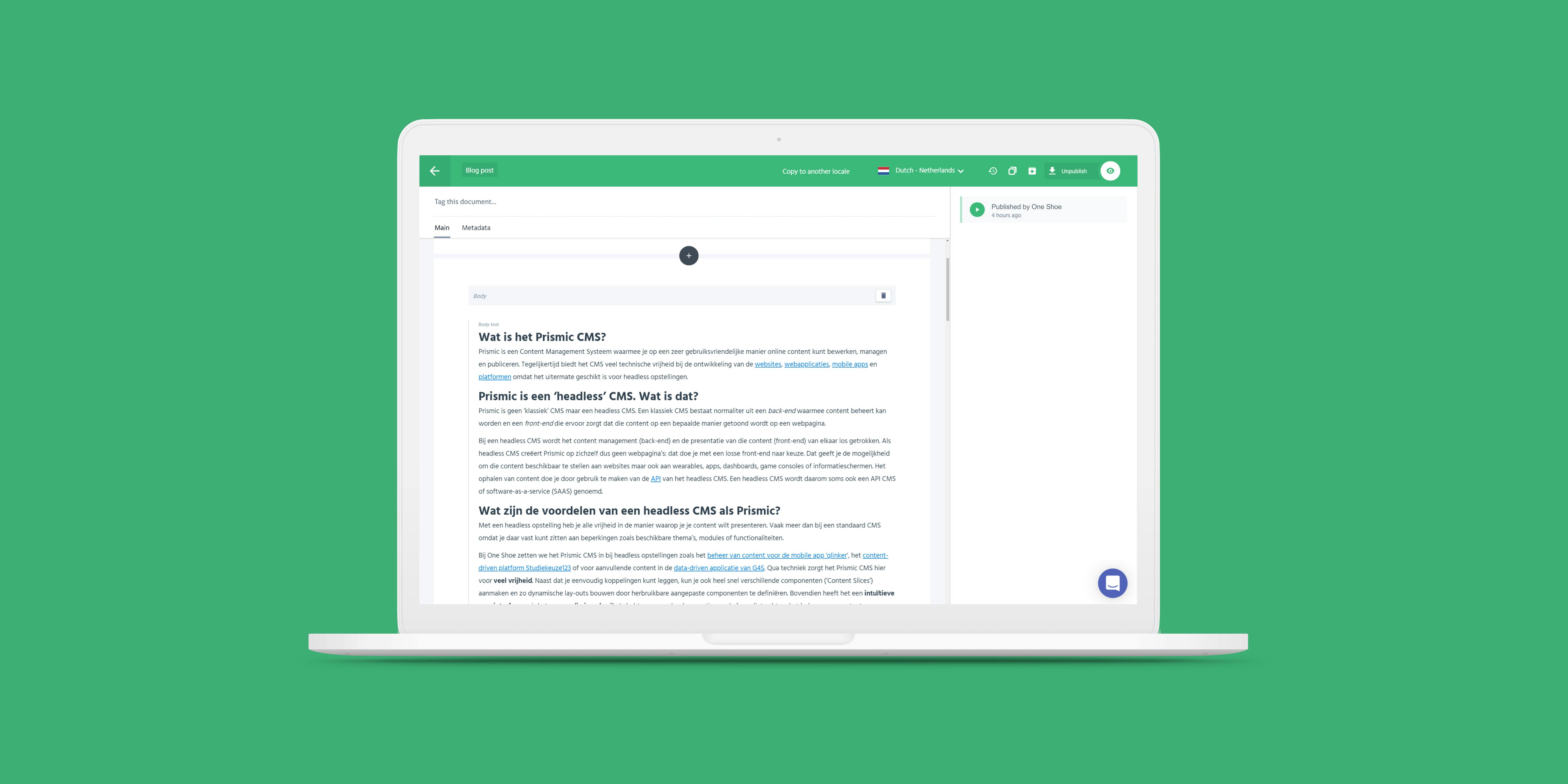 Headless CMS Explained: the Prismic CMS | One Shoe - Creative & Digital ... Headless CMS Explained: the Prismic CMS | One Shoe - Creative & Digital ...