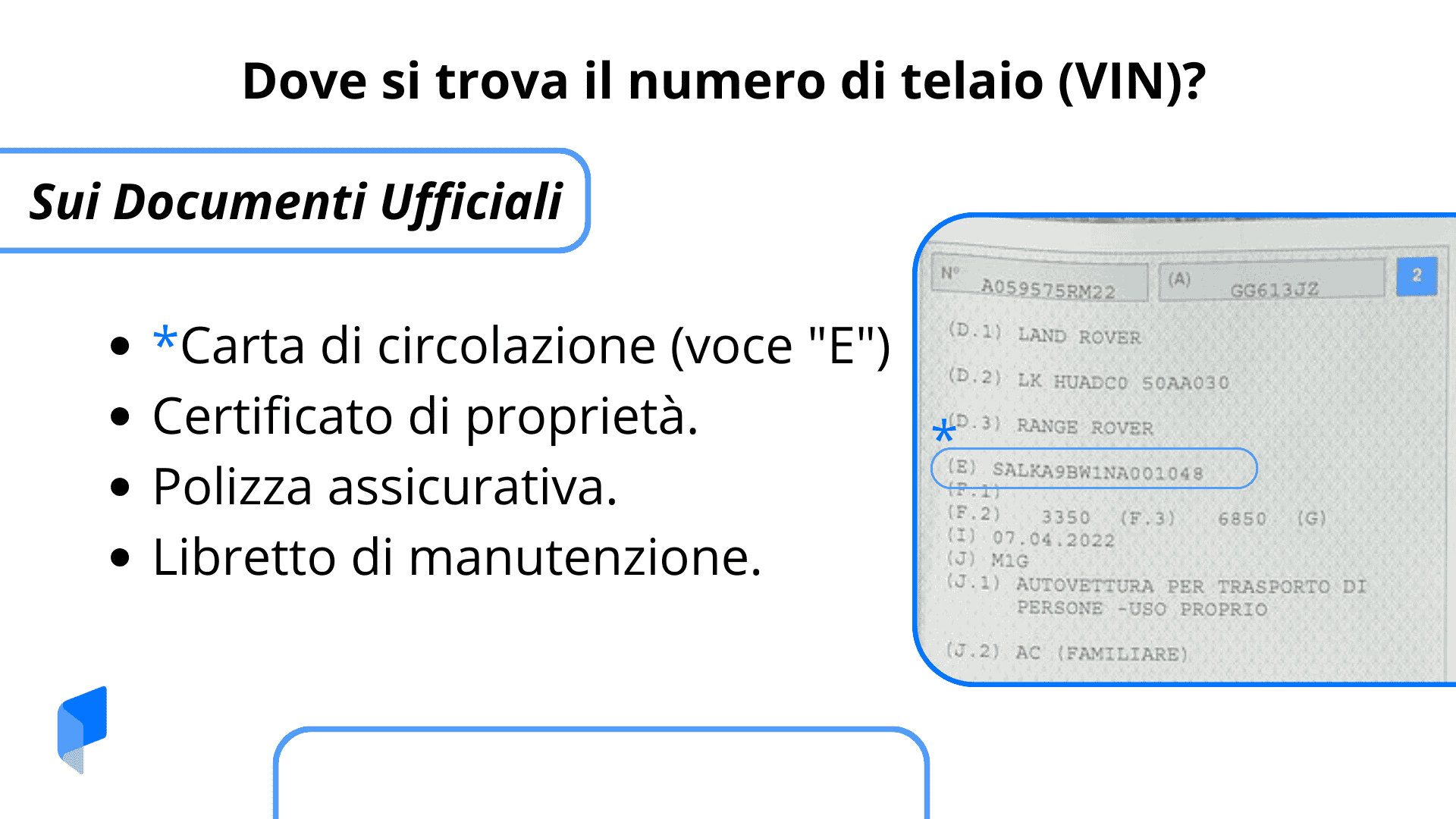 Dove trovare il numero di telaio (VIN): Guida Completa 2025 | Pratiche ...