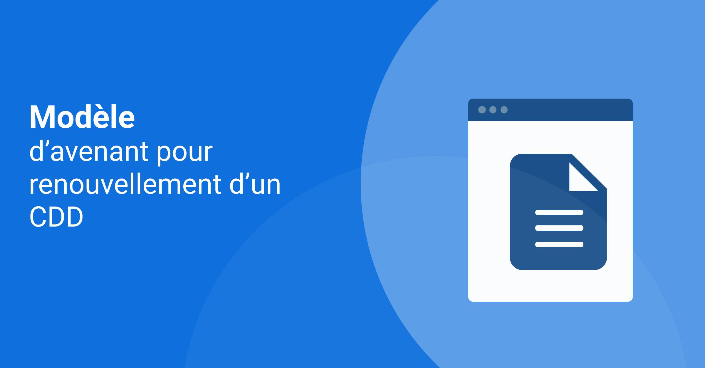 Modèle d'avenant de renouvellement de CDD (word)