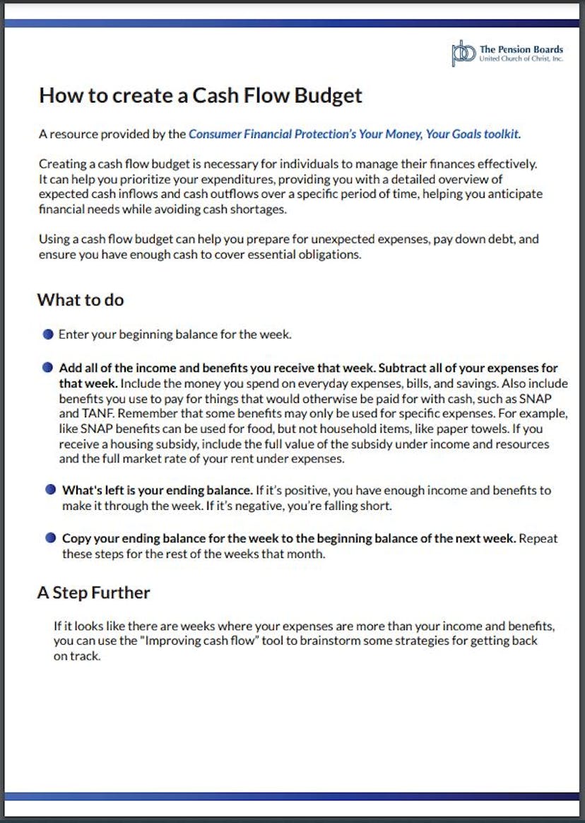 Budgeting Worksheet 2024