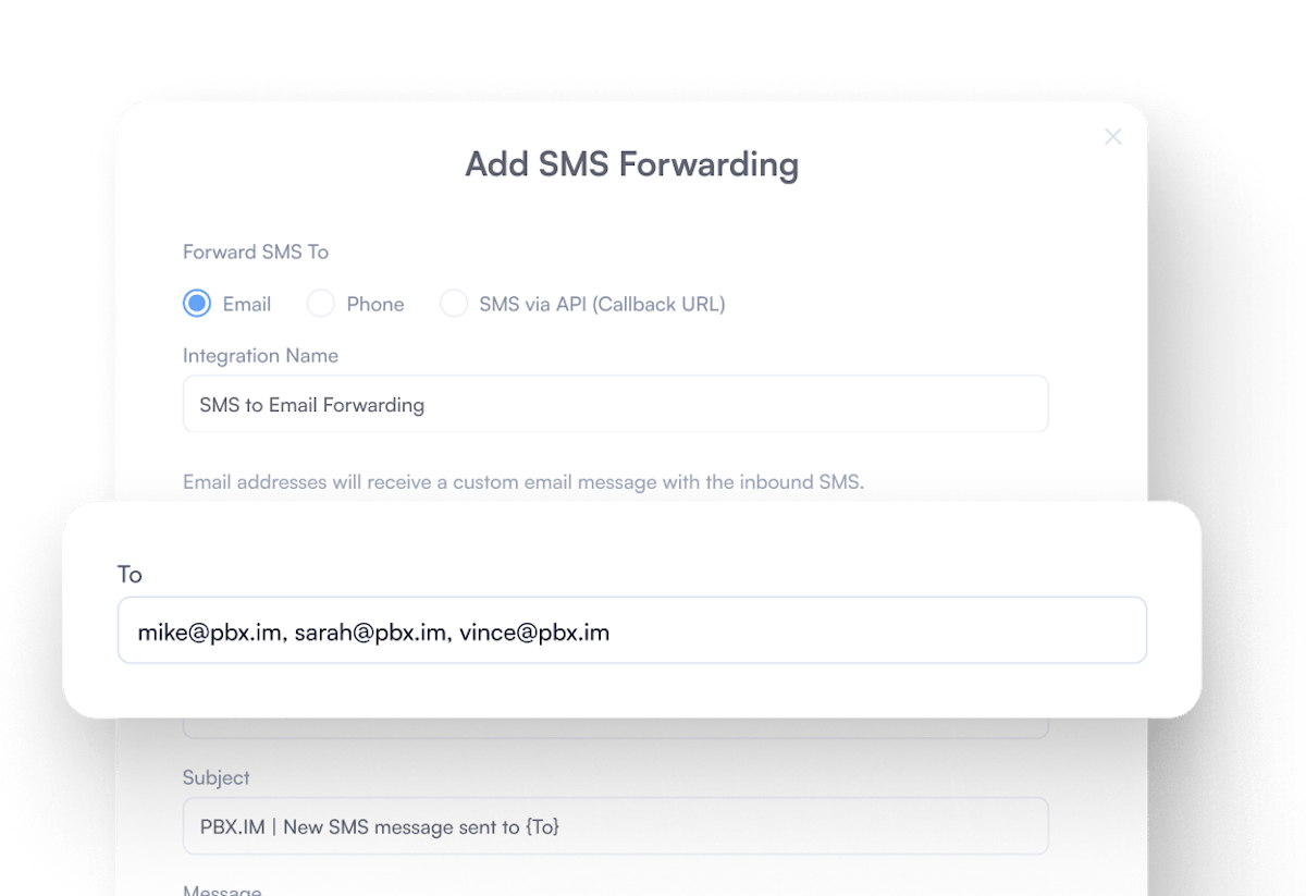 Text to Email Gateway | Send SMS to Email | PBX.IM