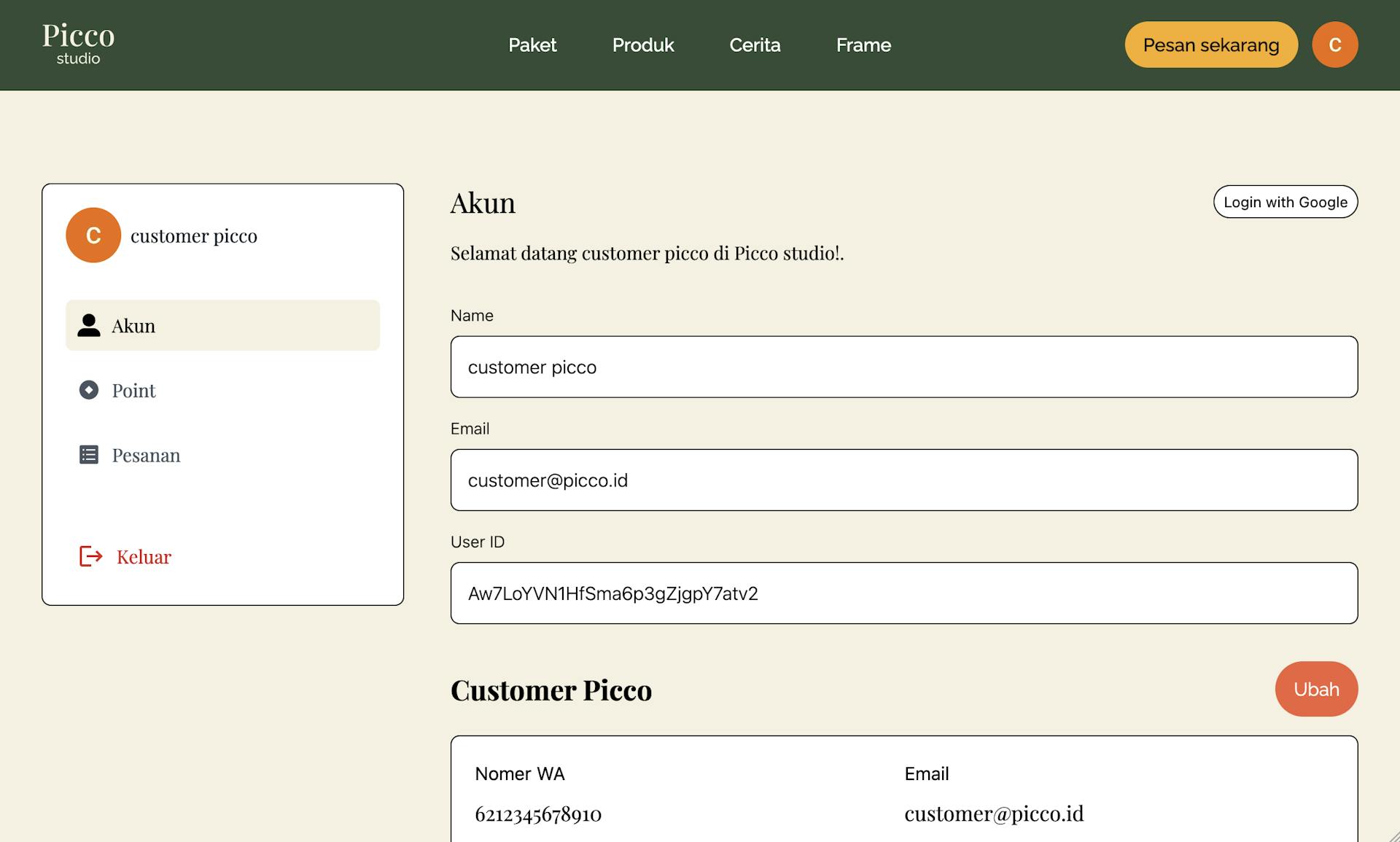 Picco Studio | Paket