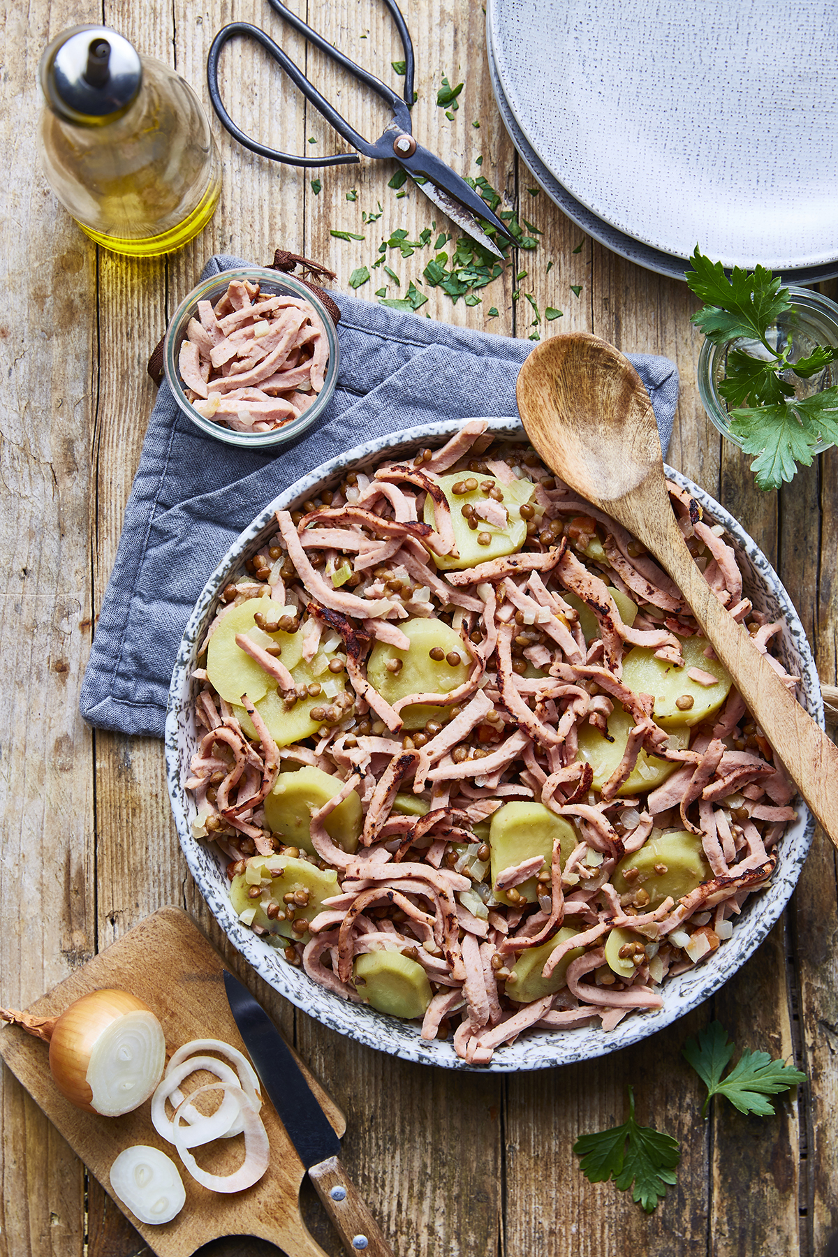 Recette Poêlée campagnarde à l'émincé de cervelas - Pierre Schmidt