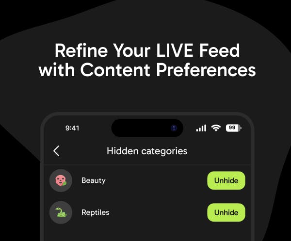 Refine Your LIVE Feed with Content Preferences