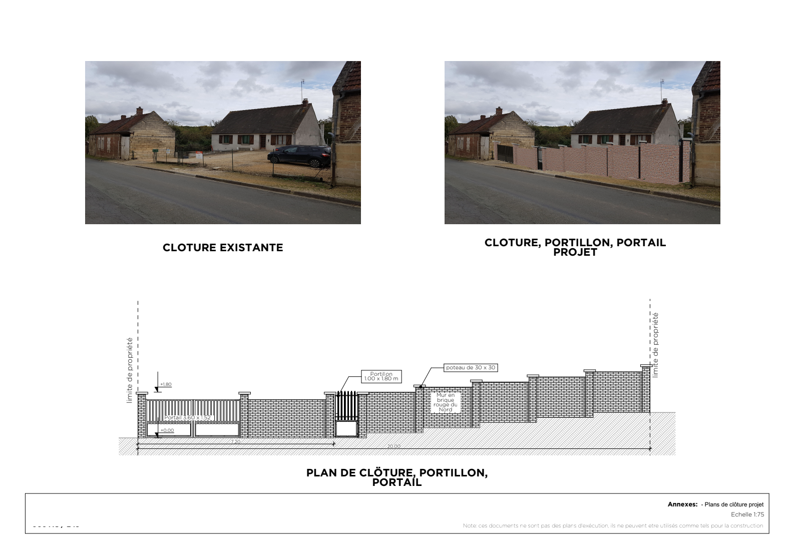 Exemple de déclaration de travaux clôture & portail