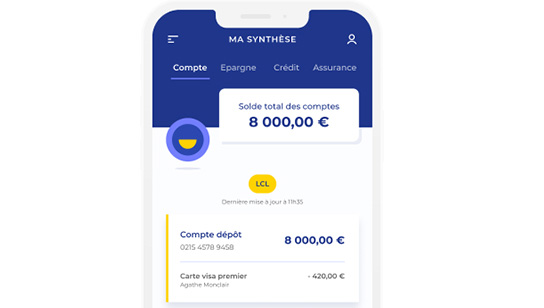 Application mobile bancaire LCL Mes Comptes