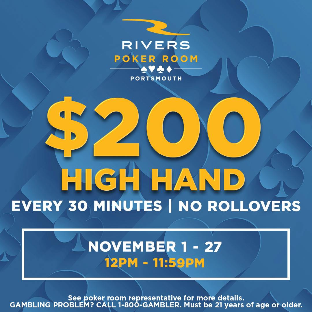 $200 High Hands - Poker Room - Rivers Casino Portsmouth