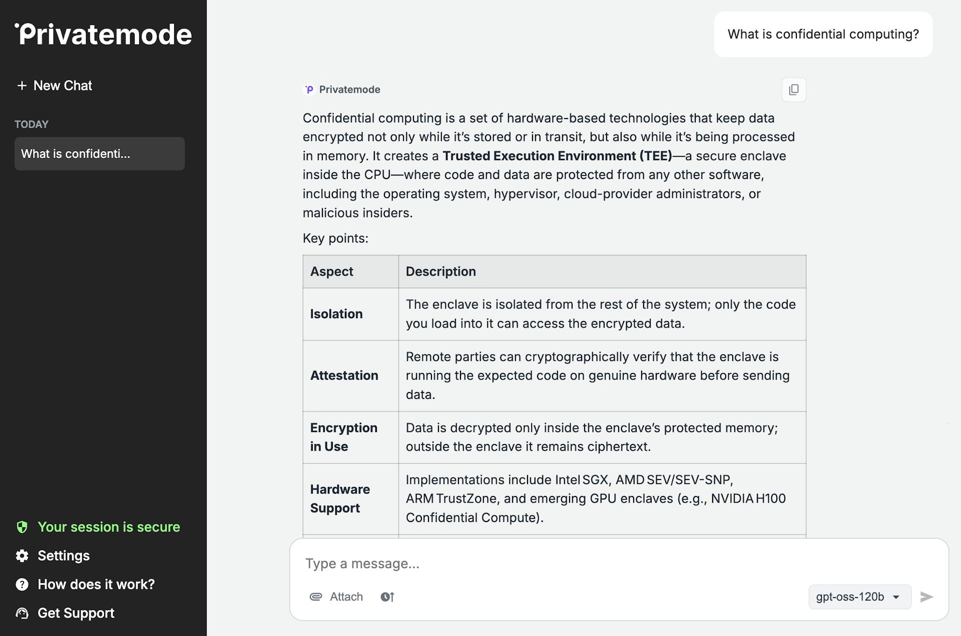 Privatemode AI - The always encrypted AI chat