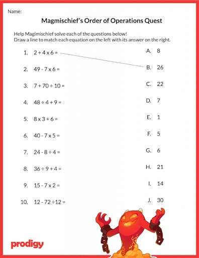 When students get familiar with the order of operations at an earlier ...