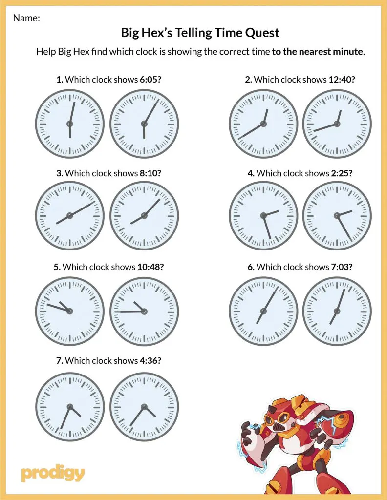 Telling Time Worksheets 20 Effective Practice Materials Prodigy Math Telling Time Worksheets 20 Effective Practice Materials Prodigy Math