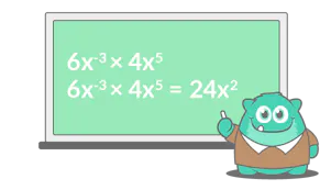 The variables here are the same, so according to the first exponent ...