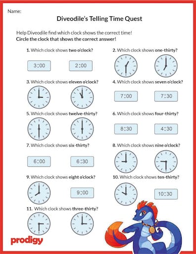 Telling time worksheets: 20 effective practice materials | Prodigy Math ...