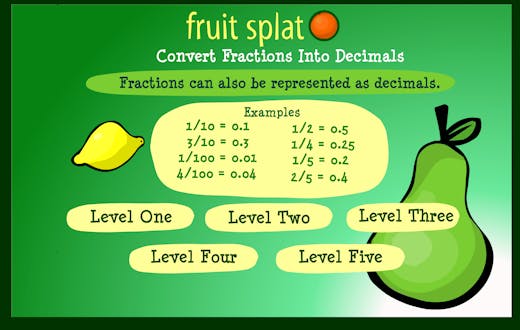 4. Fruit Splat Fraction & Decimal Addition