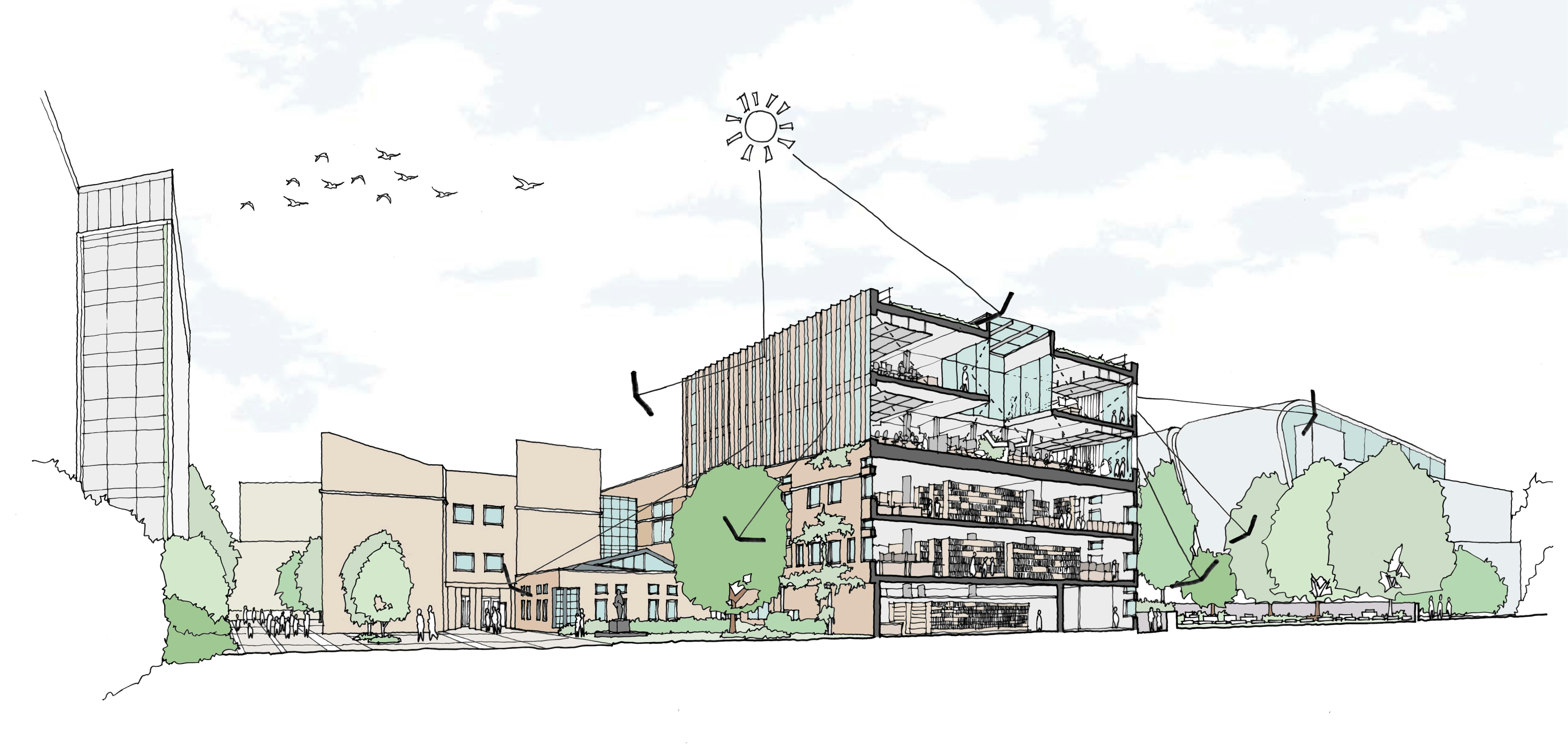 Mile End Library extension granted planning permission | Purcell