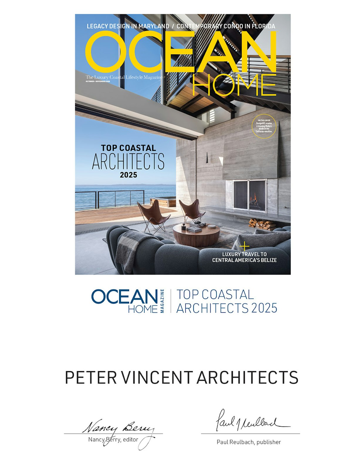 Ocean Home Magazine's Top Coastal Architects 2025 – Peter Vincent ...