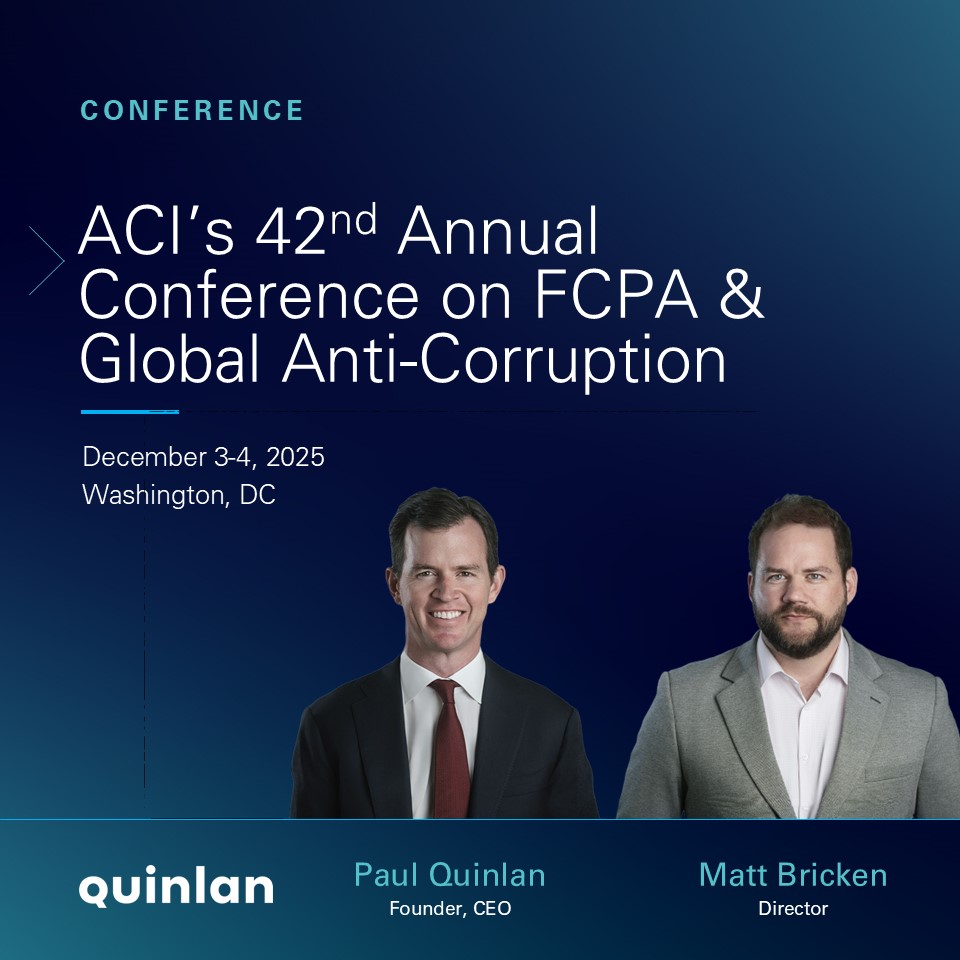 Quinlan Partners Returns to the 42nd Annual Conference on FCPA & Global Anti-Corruption