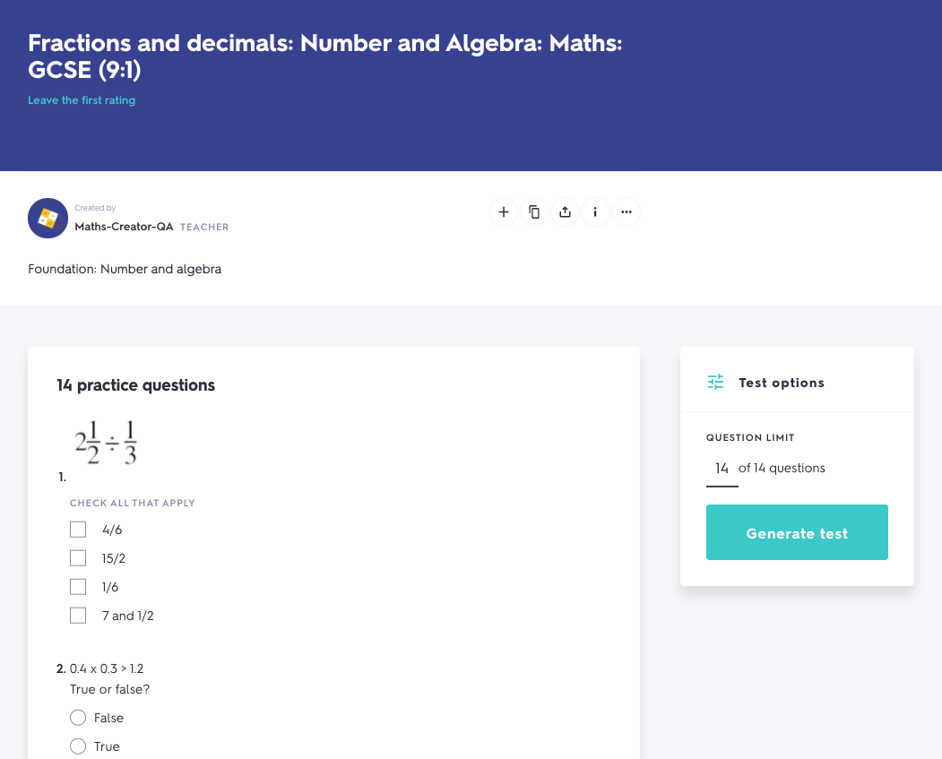 CCEA GCSE Maths Practice Questions | Quizlet