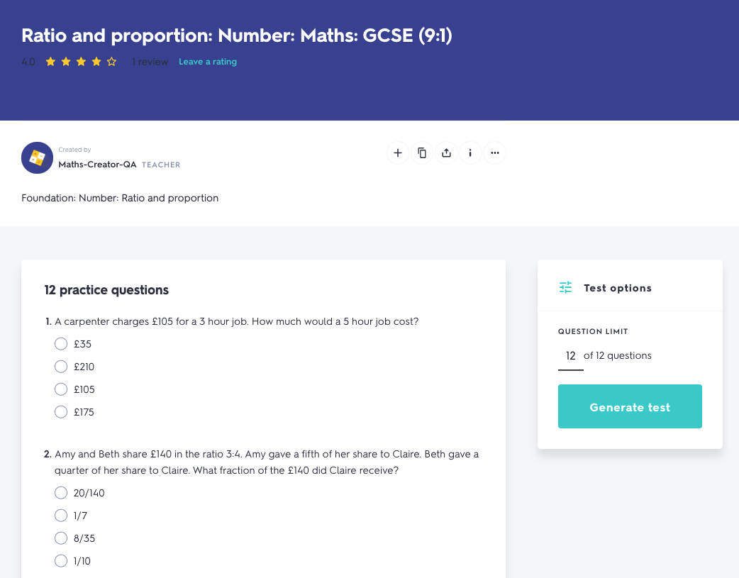 WJEC GCSE Maths Practice Questions | Quizlet