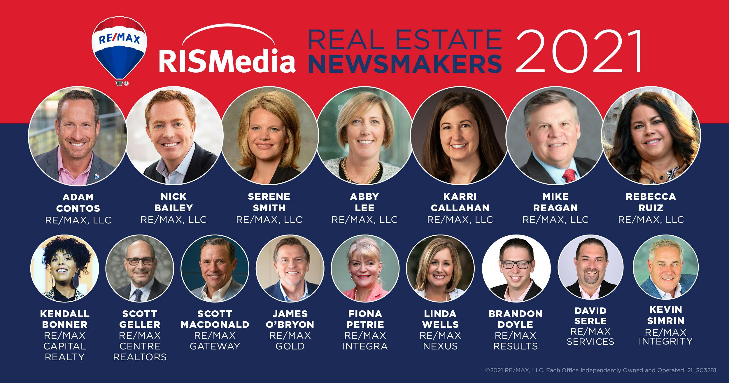 16 RE/MAX Leaders Named 2021 RISMedia Newsmakers | RE/MAX NEWS