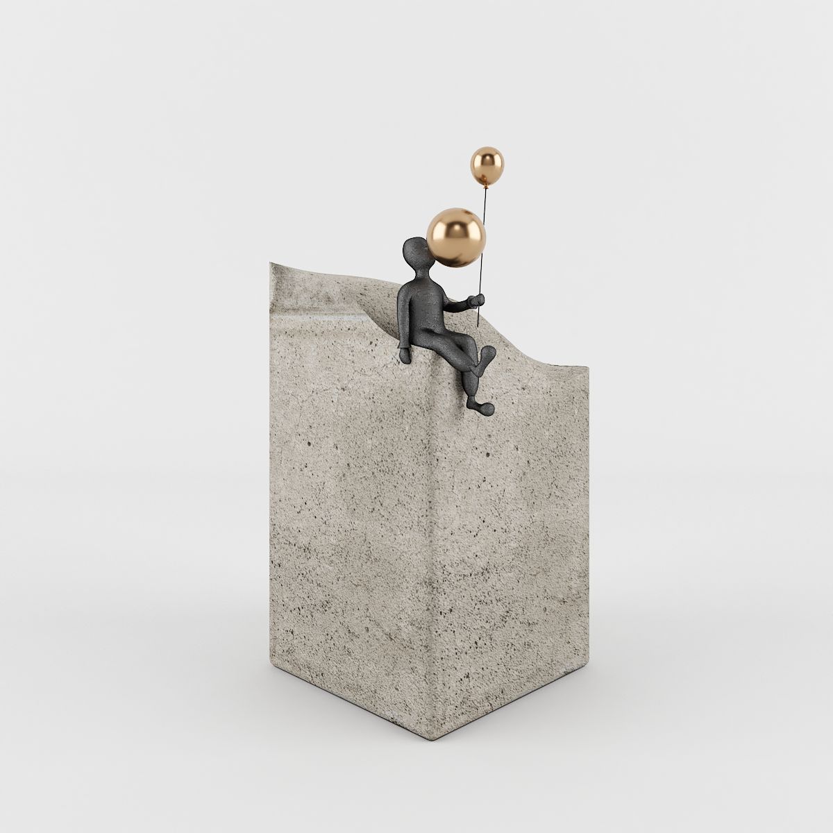 ESCULTURA BALÃO NA MONTANHA | RENDERIZE.