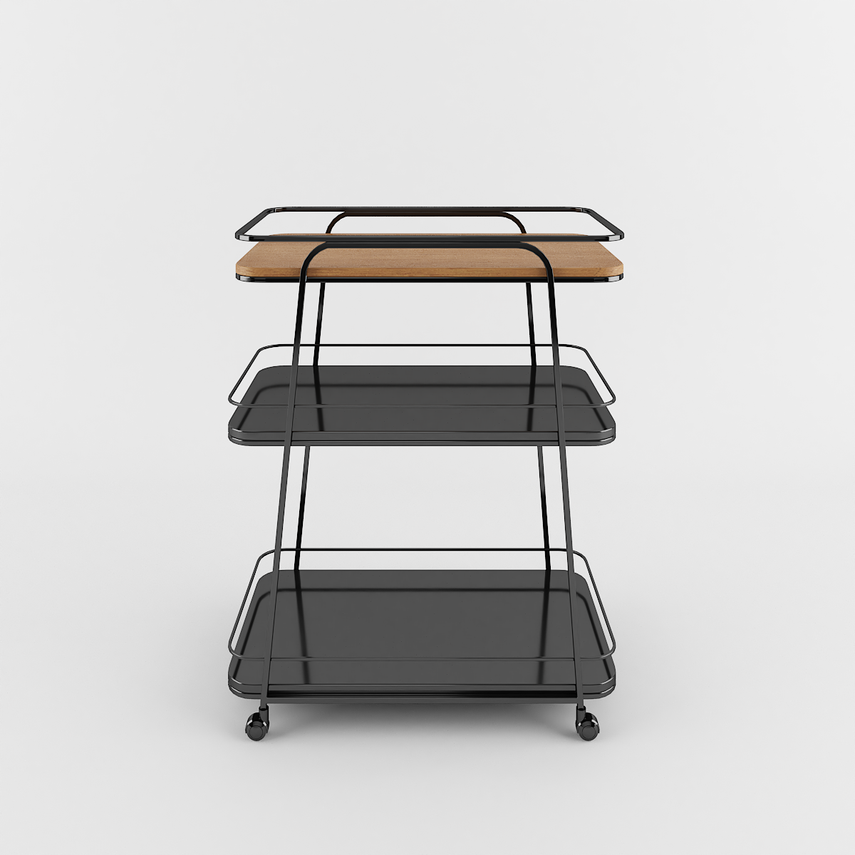 CARRINHO BAR CHICAGO PRETO | RENDERIZE.