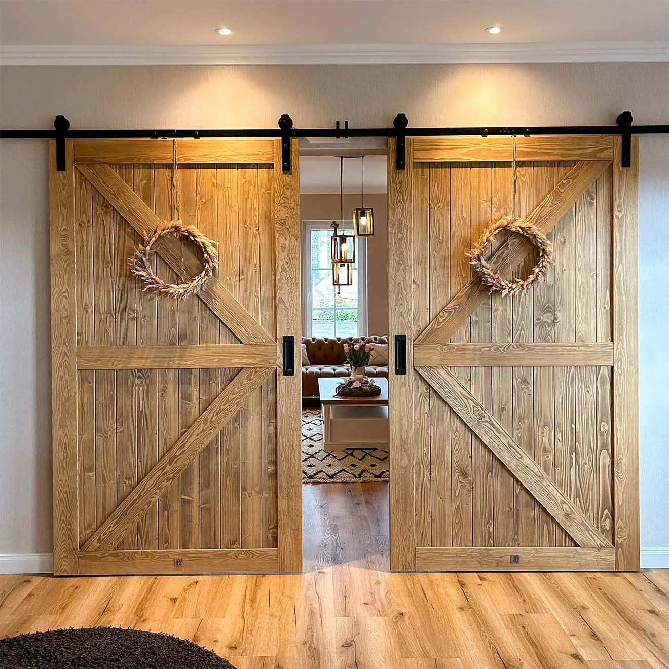 Double doors connecting the living room and dining room | RENO doors ...