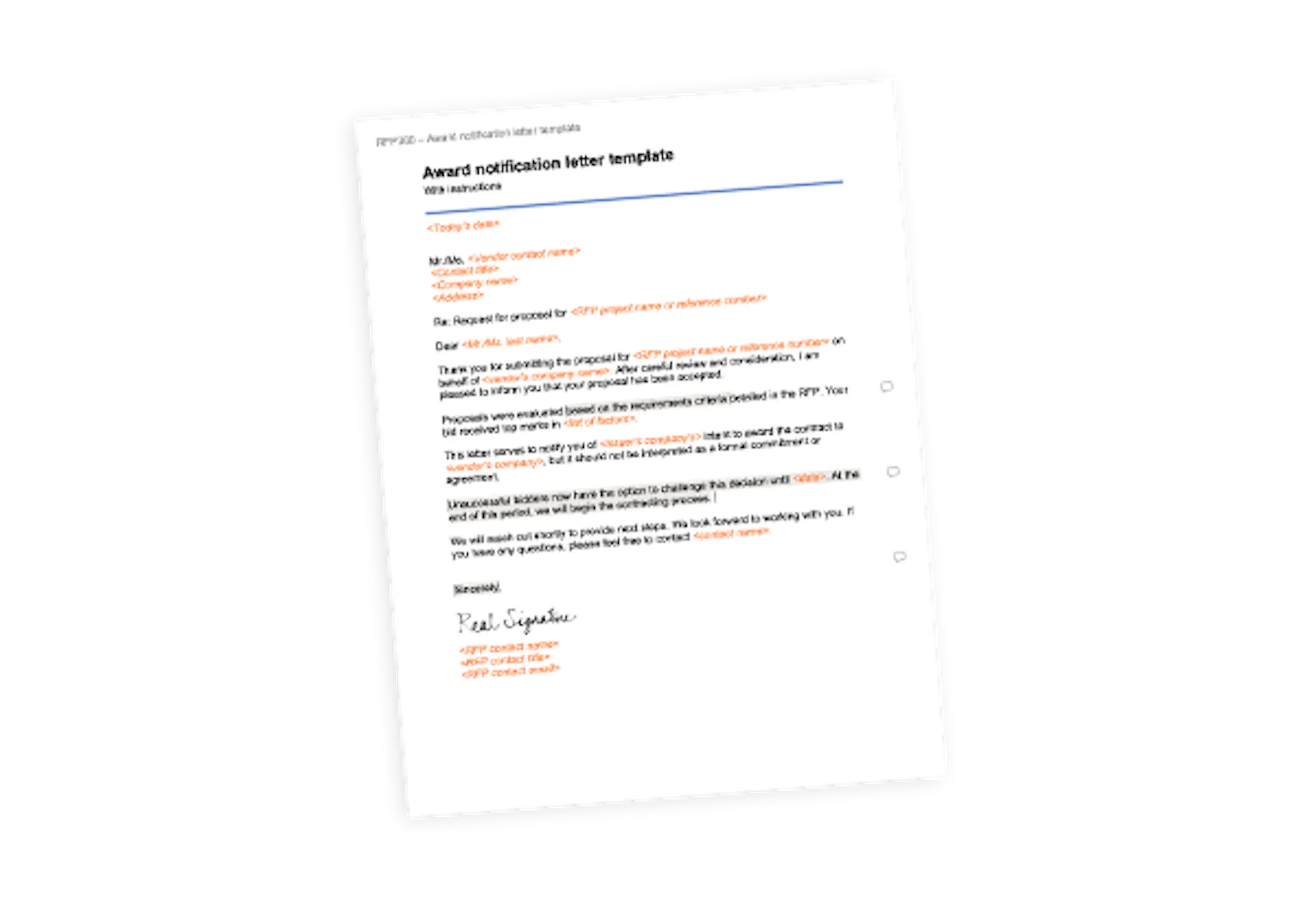 Award Notification Letter Template | Responsive